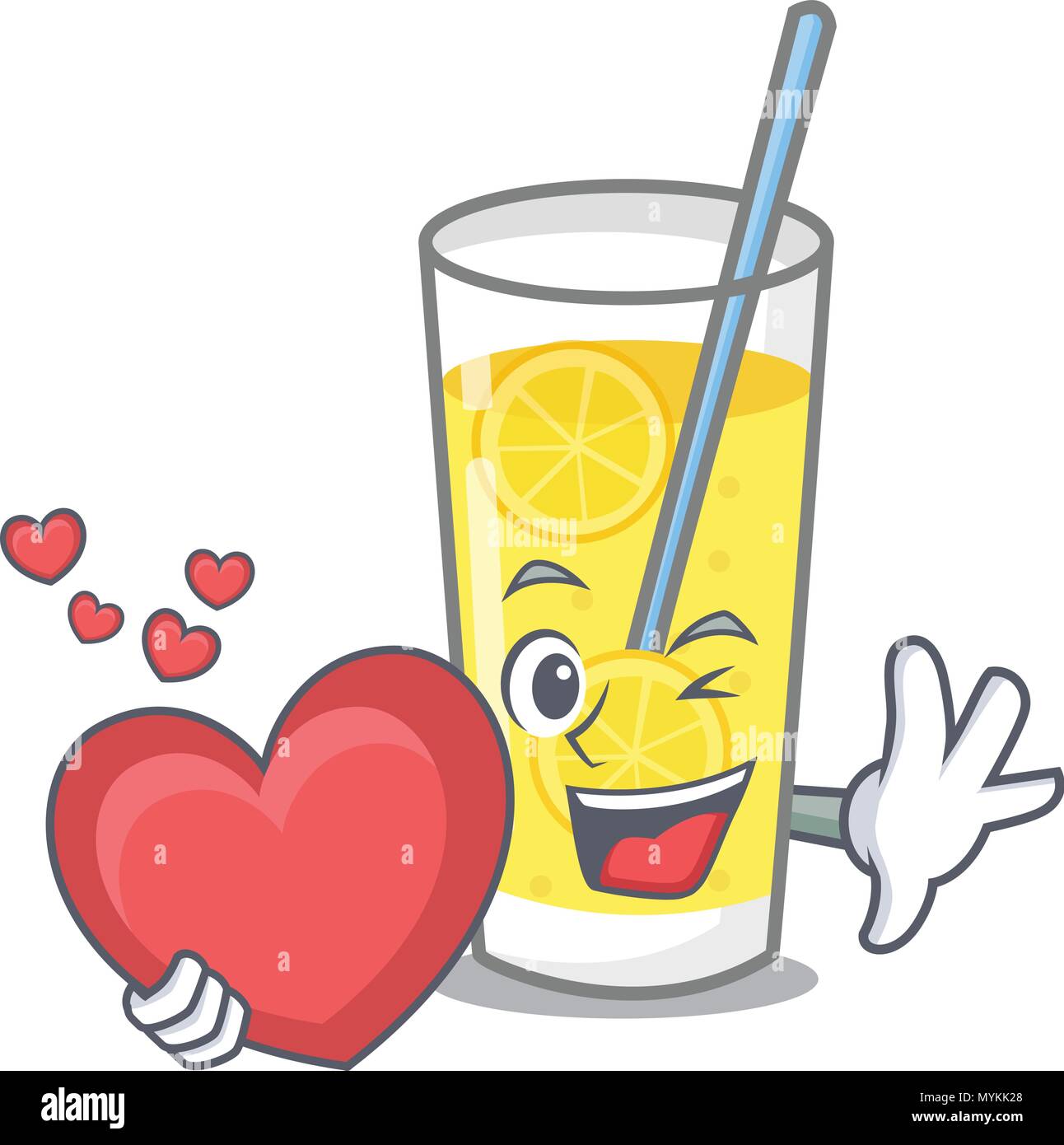 With heart lemonade mascot cartoon style Stock Vector Image & Art - Alamy