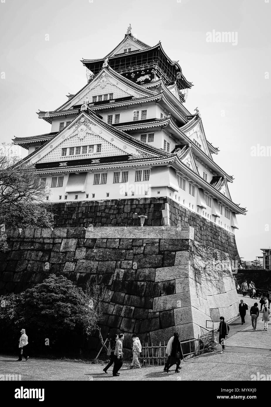 Osaka, Japan - Apr 7, 2014. View of Osaka Castle (Osakajo) in spring ...