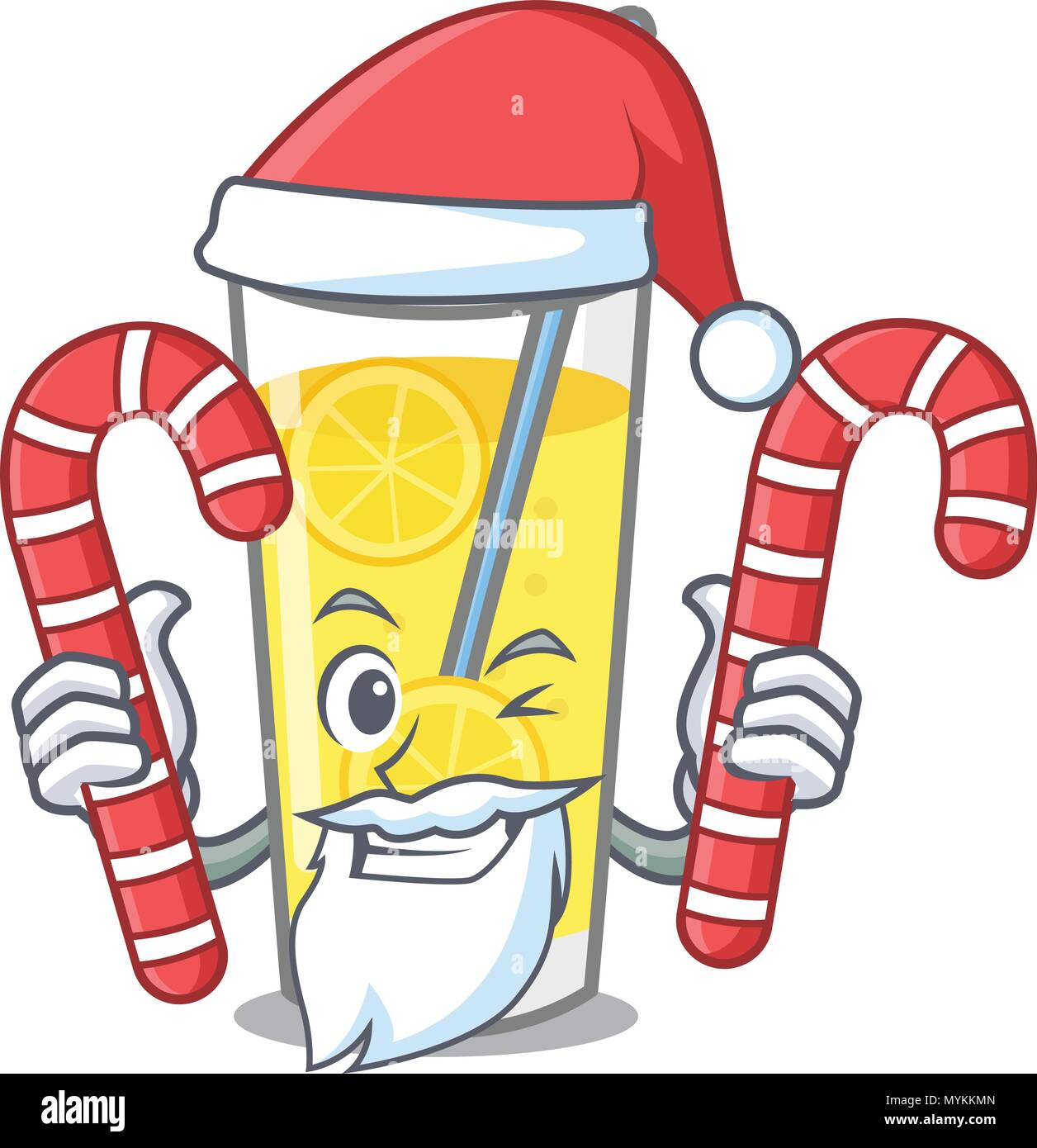 Santa with candy lemonade mascot cartoon style Stock Vector Image & Art ...