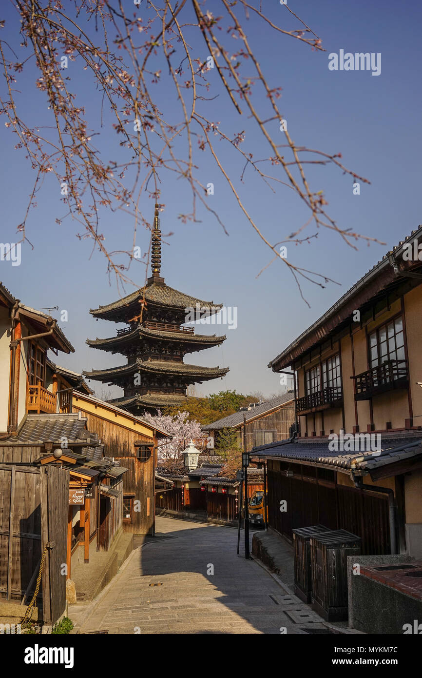 Kyoto, Japan - Apr 7, 2014. Old Town in Kyoto, Japan. Kyoto was the Imperial capital of Japan ...