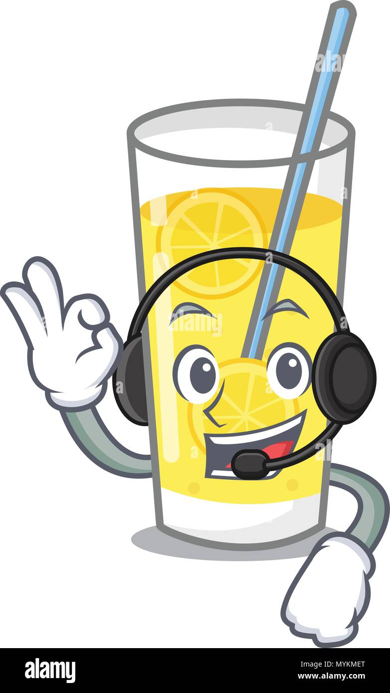 With headphone lemonade mascot cartoon style Stock Vector Image & Art ...