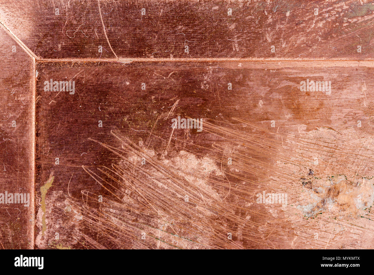 Scratched dirty dusty copper plate texture, old metal background ...