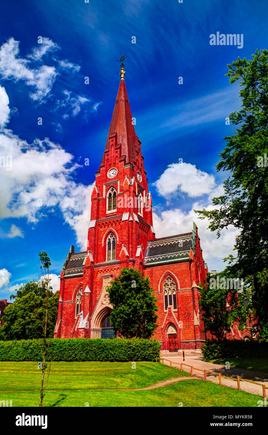 Exterior view to All Saints Church aka Allhelgonakyrkan at Lund, Sweden ...