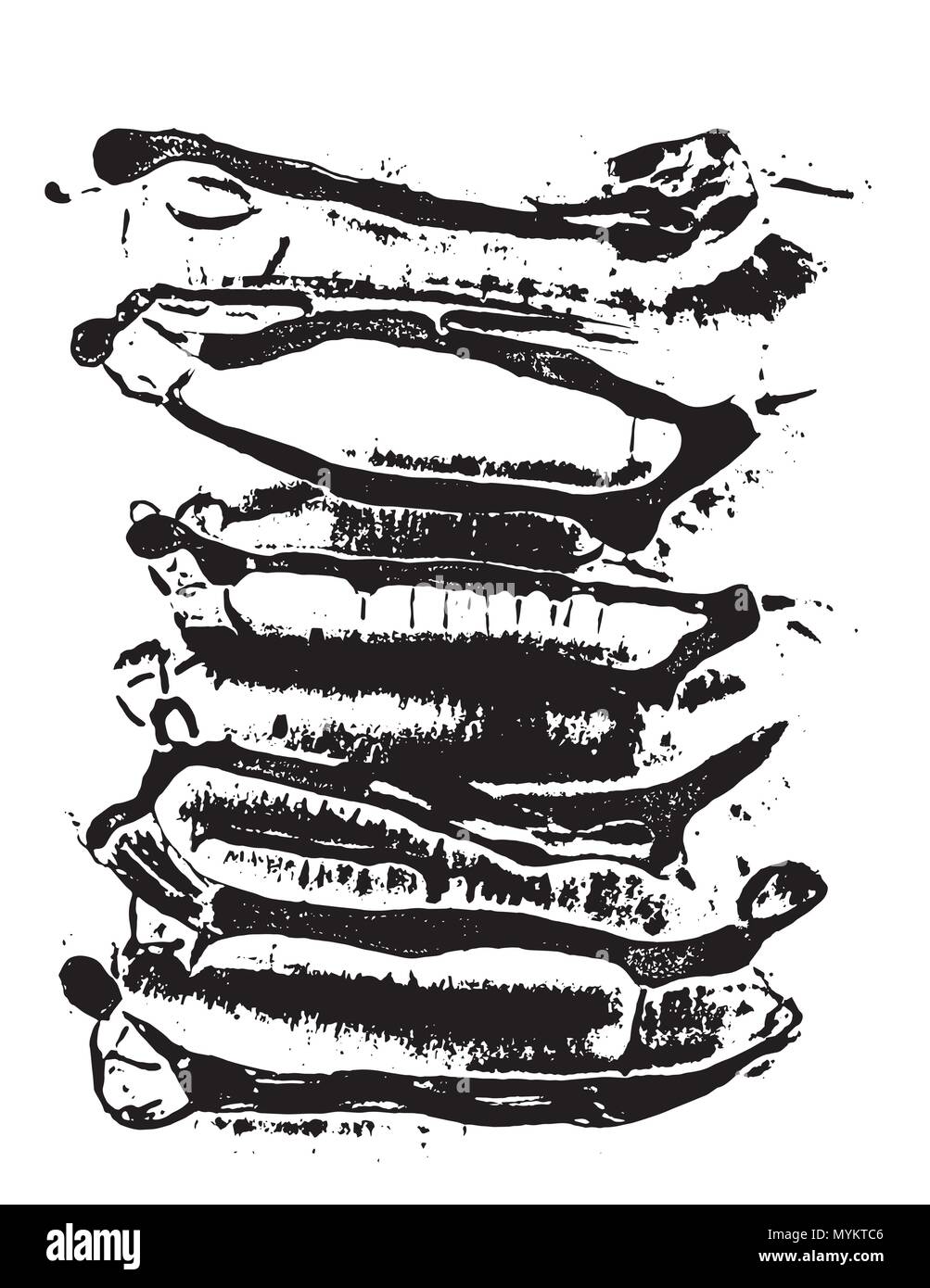 Ink vector sponge background. Vector illustration. Grunge hand drawn ...