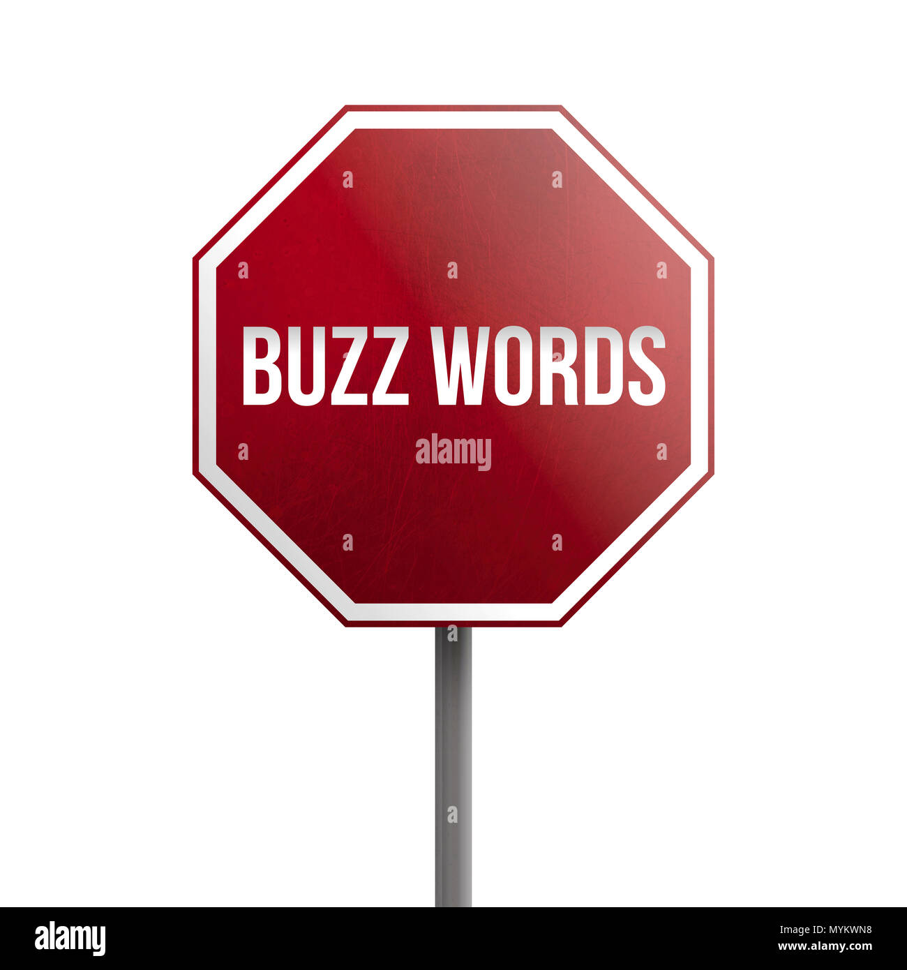 buzz words - red sign isolated on white background Stock Photo - Alamy