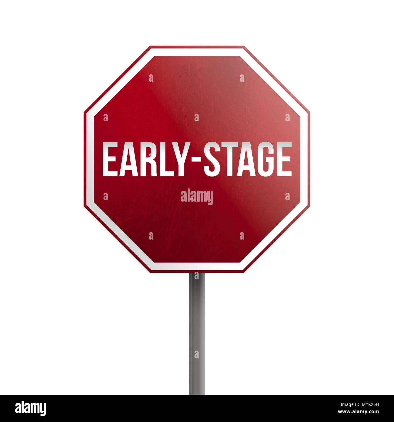 Early-stage - red sign isolated on white background Stock Photo - Alamy