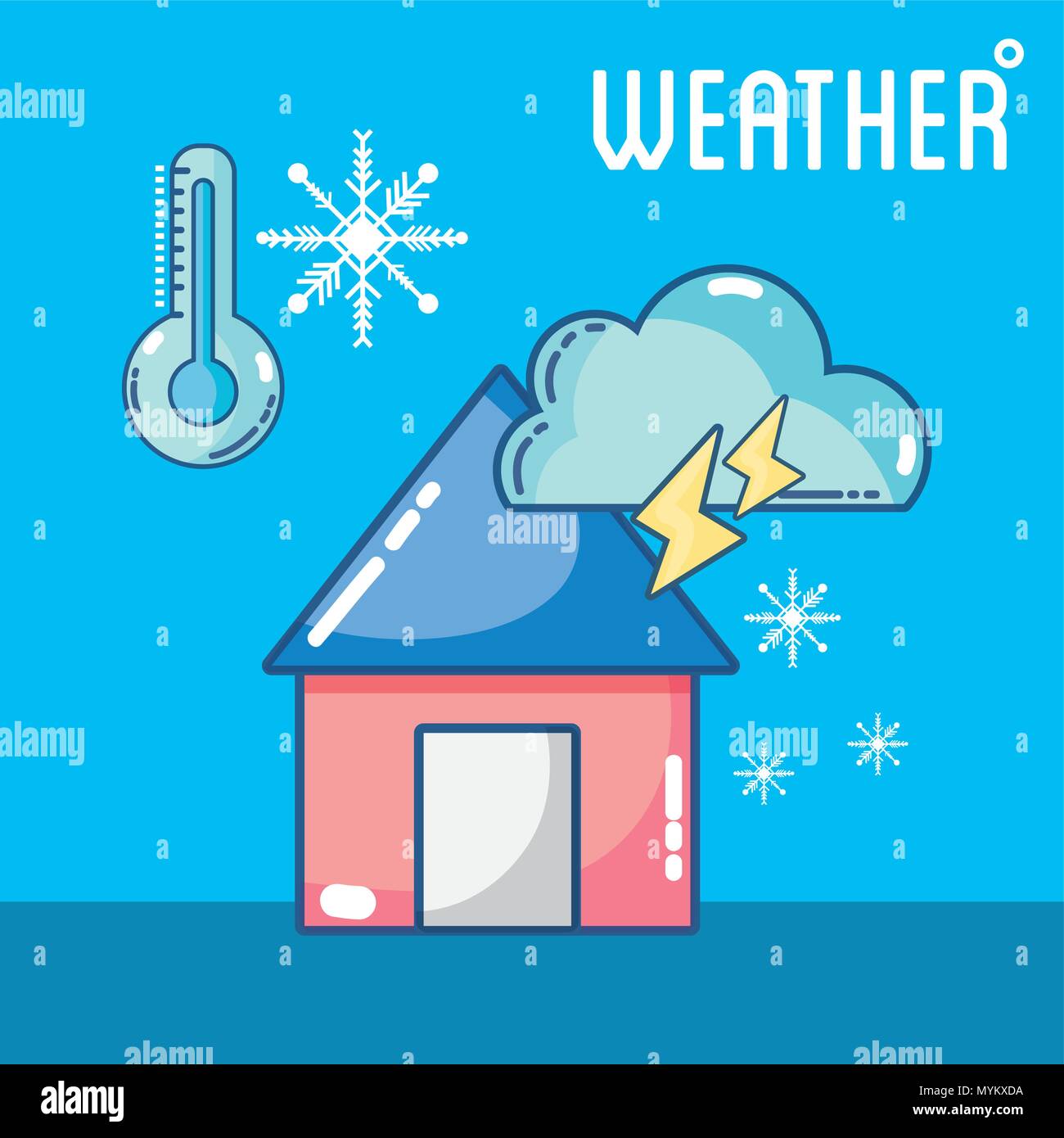 Weather house thermometer Stock Vector Images - Alamy