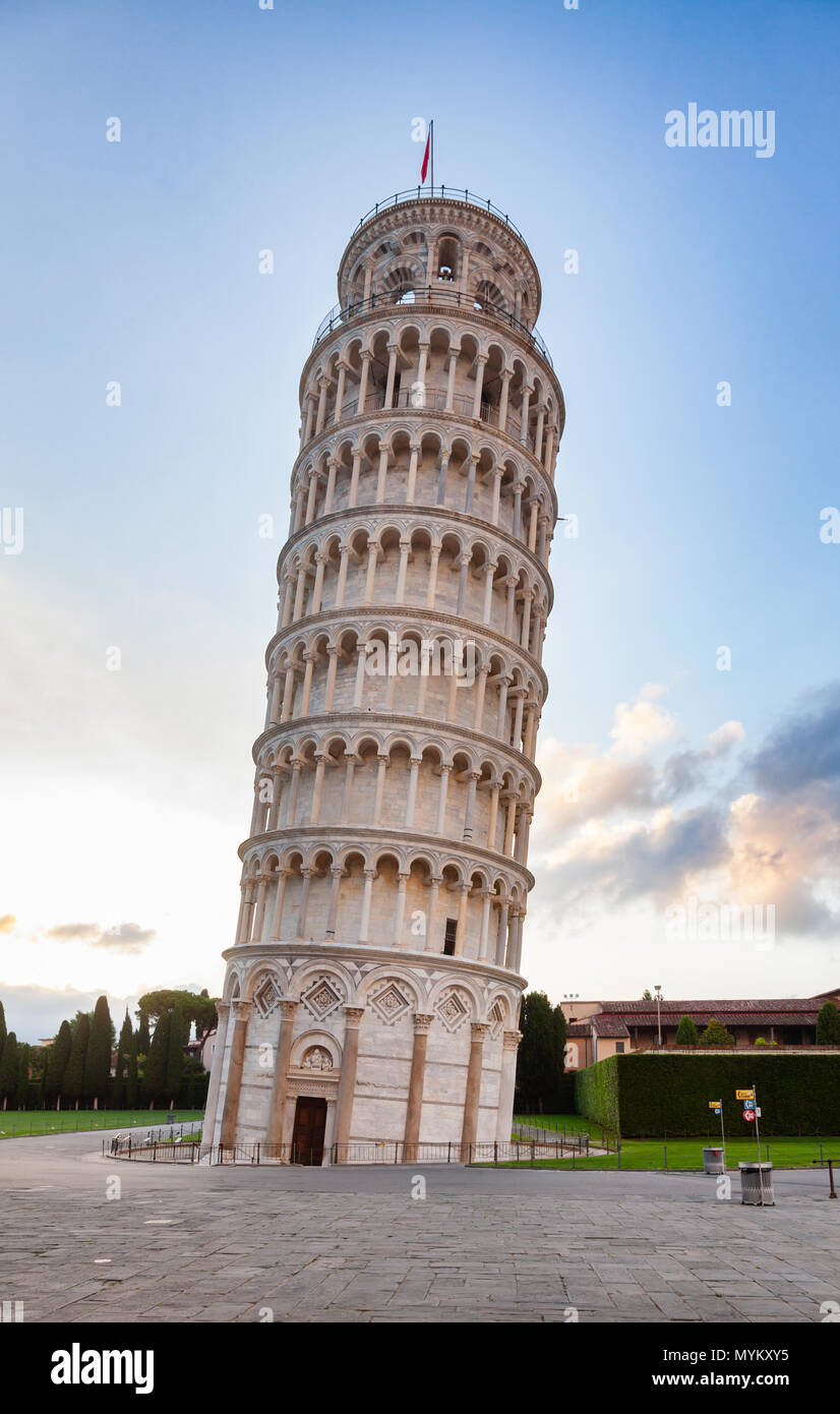 Medieval Leaning Tower of Pisa (Torre di Pisa) at Piazza dei Miracoli ...