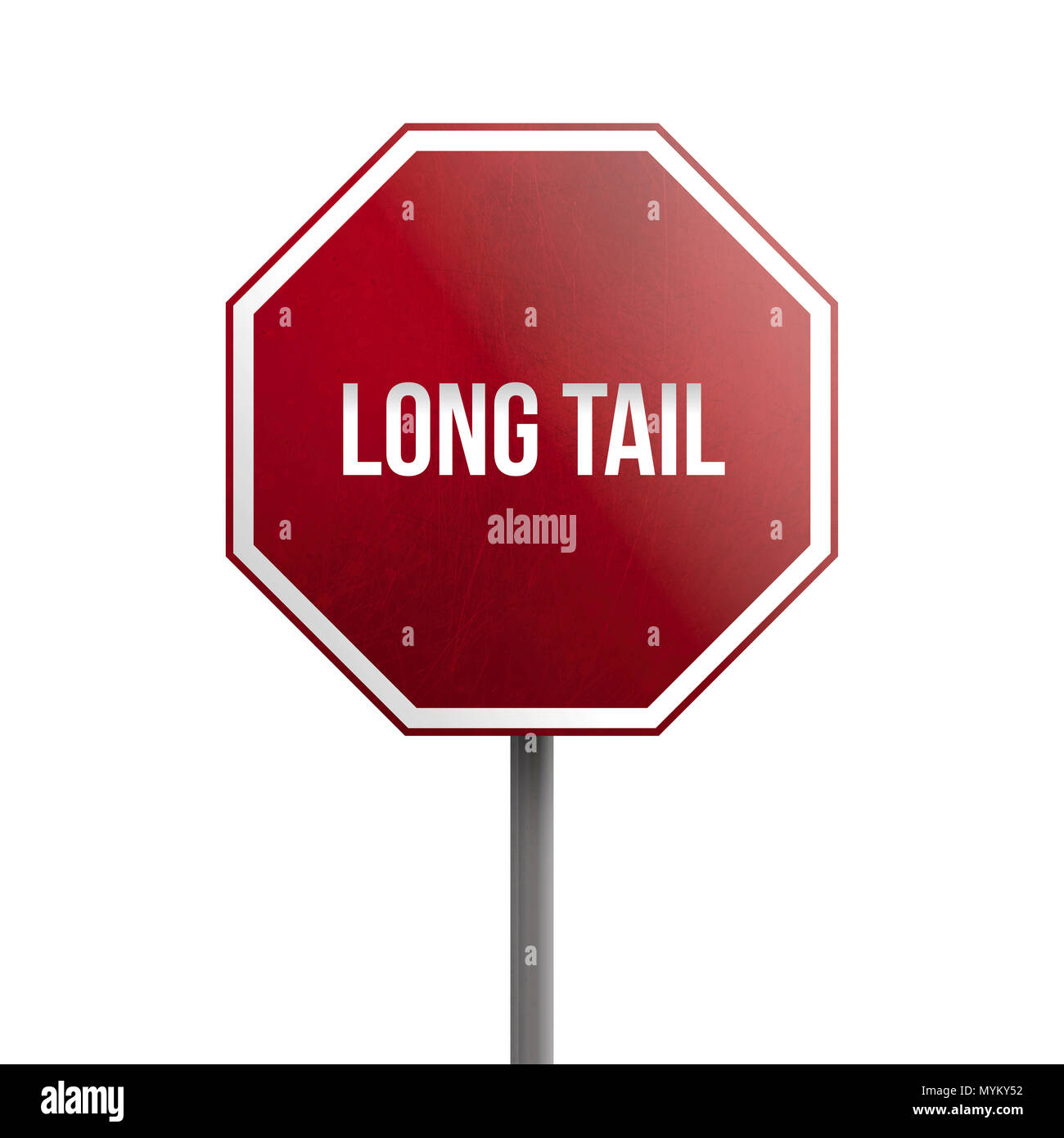 Long Tail - red sign isolated on white background Stock Photo - Alamy
