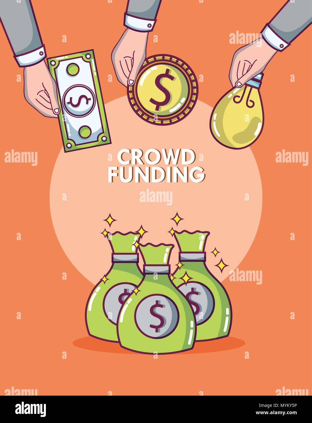 Crowdfunding money business Stock Vector Image & Art - Alamy
