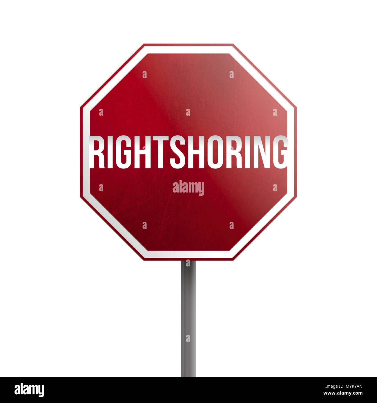 Rightshoring - red sign isolated on white background Stock Photo - Alamy