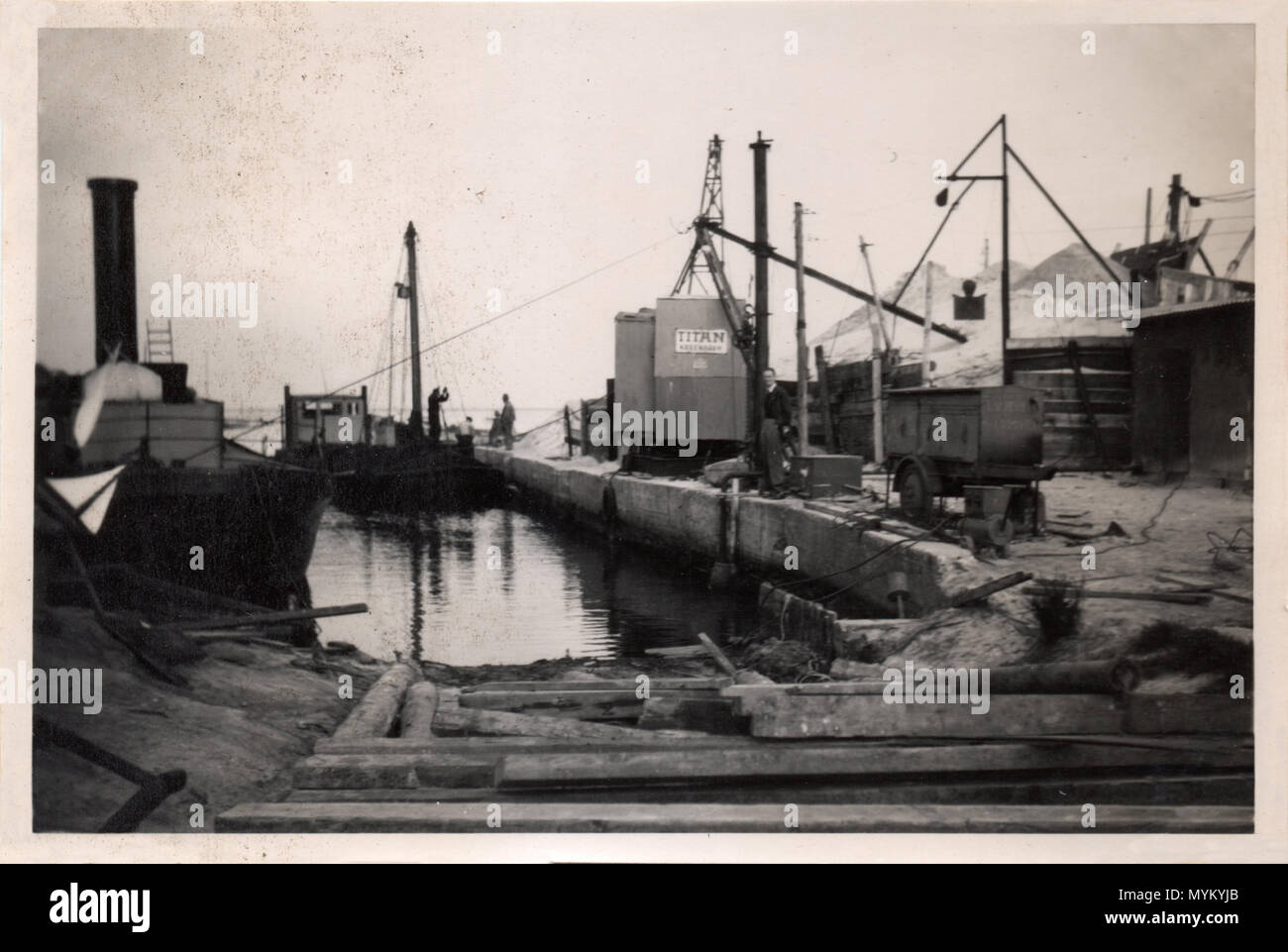 A small Titan Crane in a working dock, in Denmark, circa 1920s. What is ...