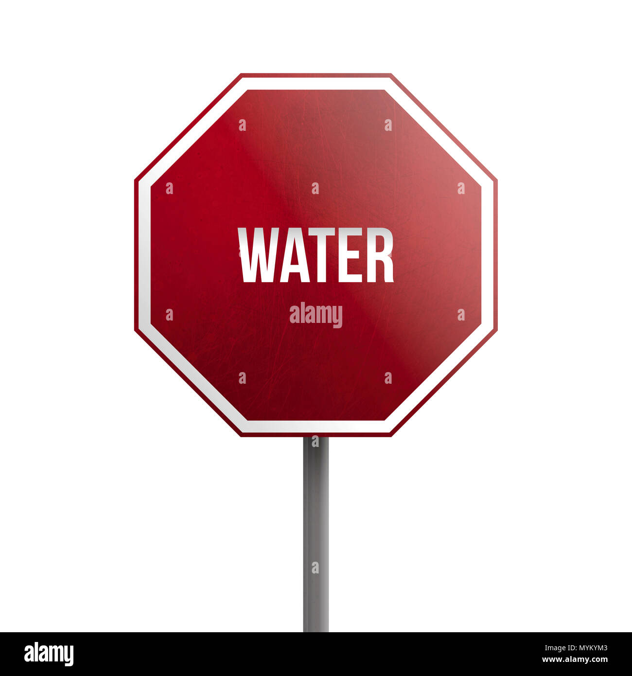 water - red sign isolated on white background Stock Photo - Alamy