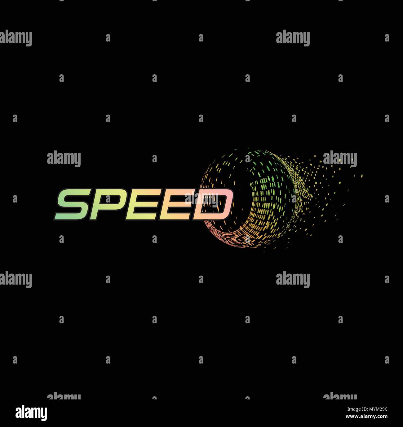 Speed abstract logo. Automotive digital technology of auto wheel. Car ...