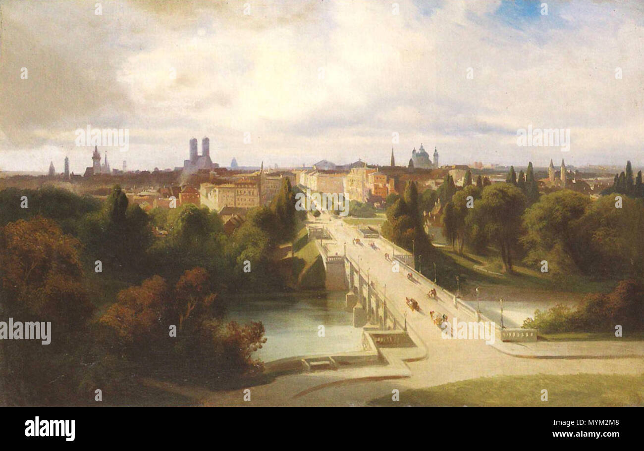 . Deutsch: Maximiliansbrücke in München . 1864. Christian Jank 356 ...