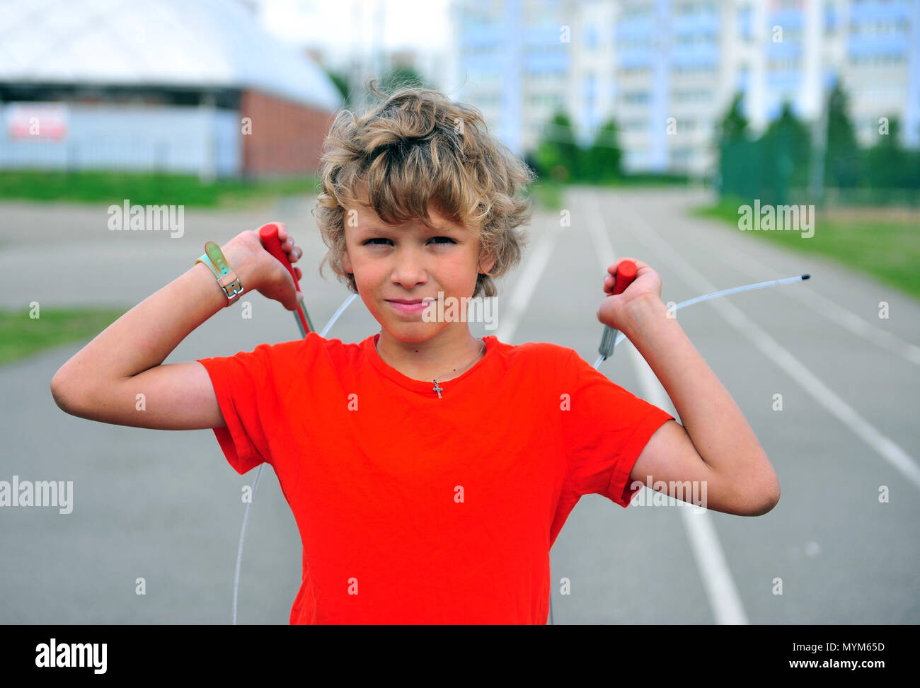 Boy skipping rope hi-res stock photography and images - Alamy