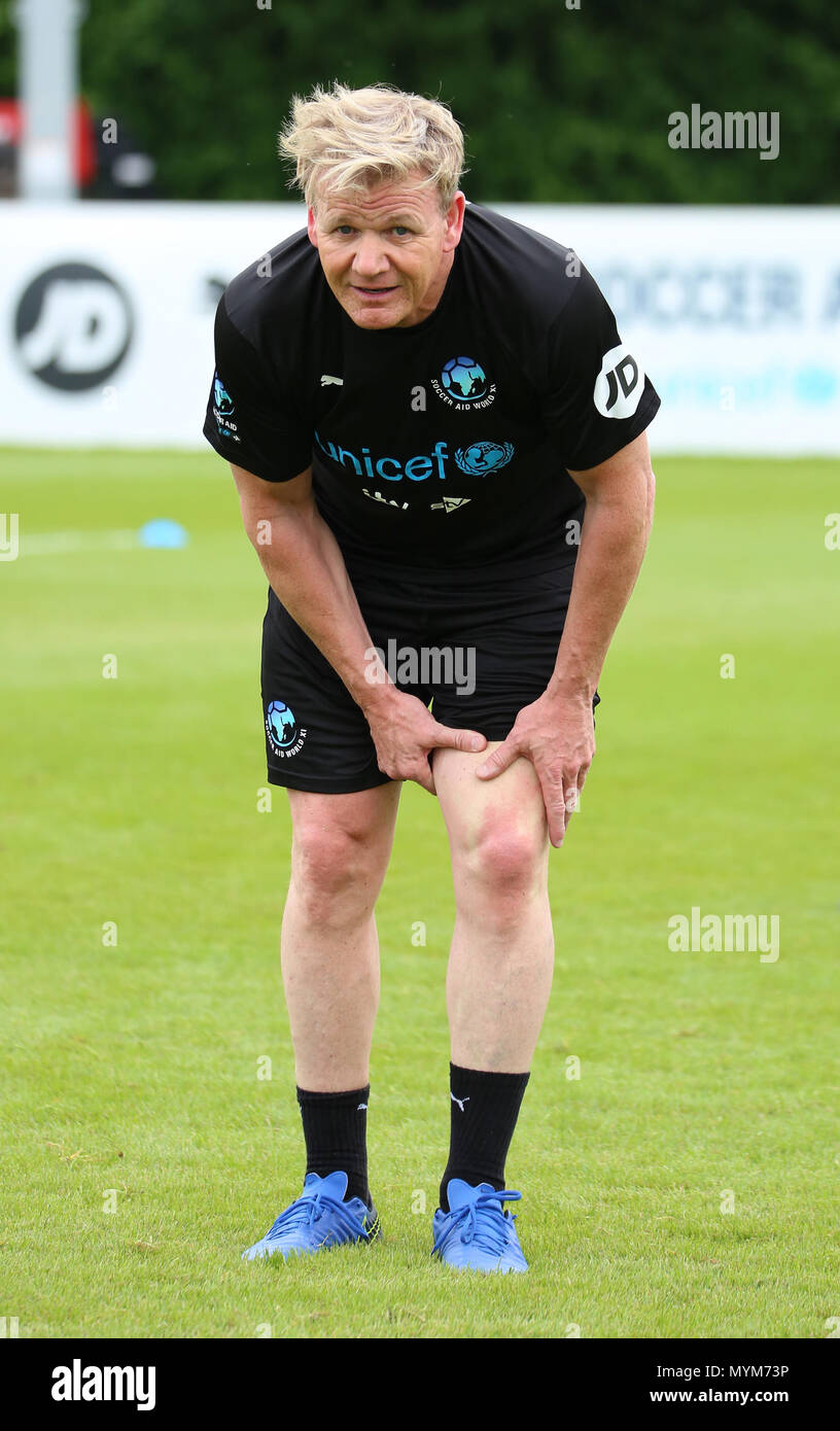 Gordon Ramsay during the World XI team's training session for Soccer ...