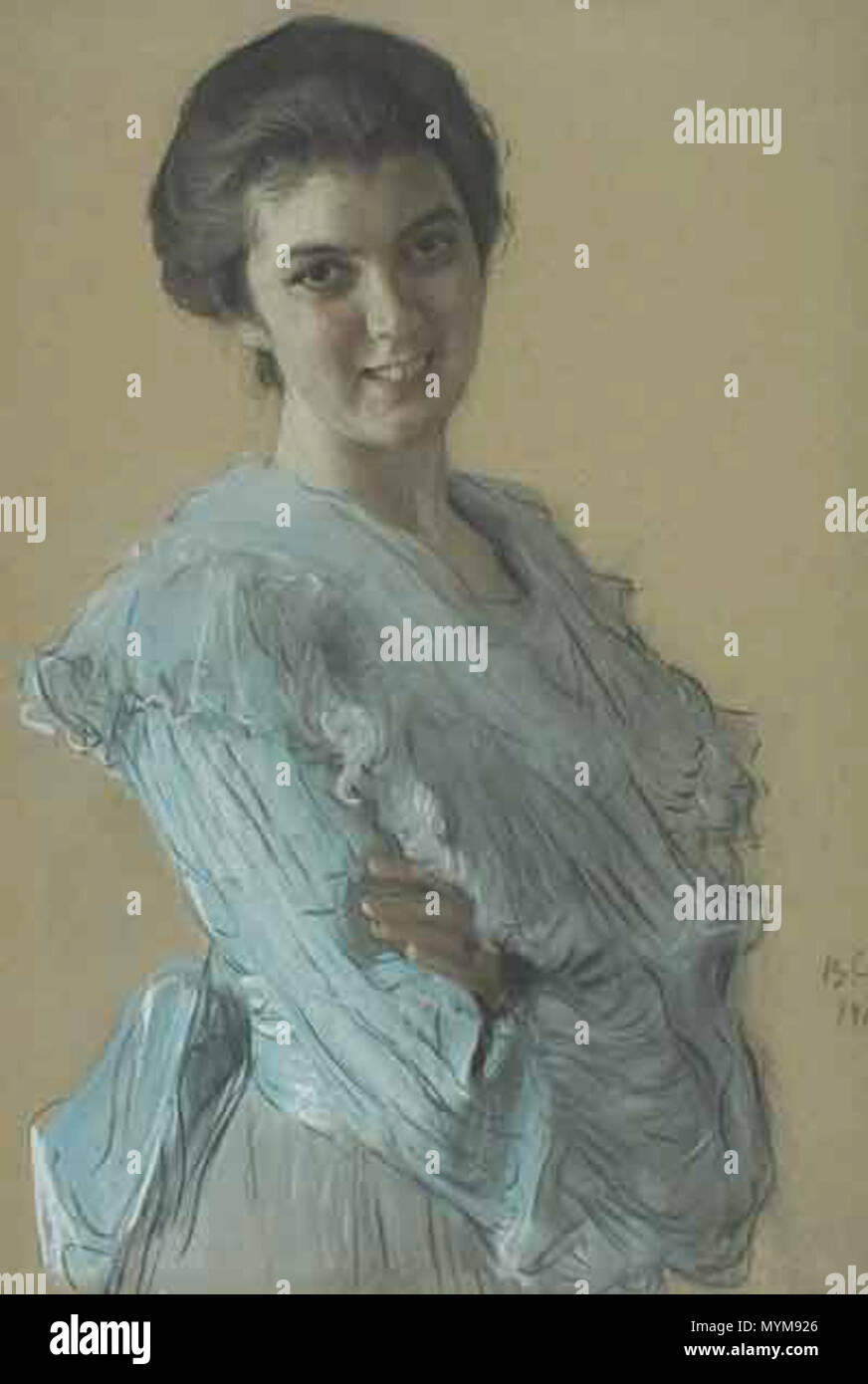 . В. Серов. Портрет Нины Серовой. 1903. ГТГ. Бумага, пастель. Н.К ...