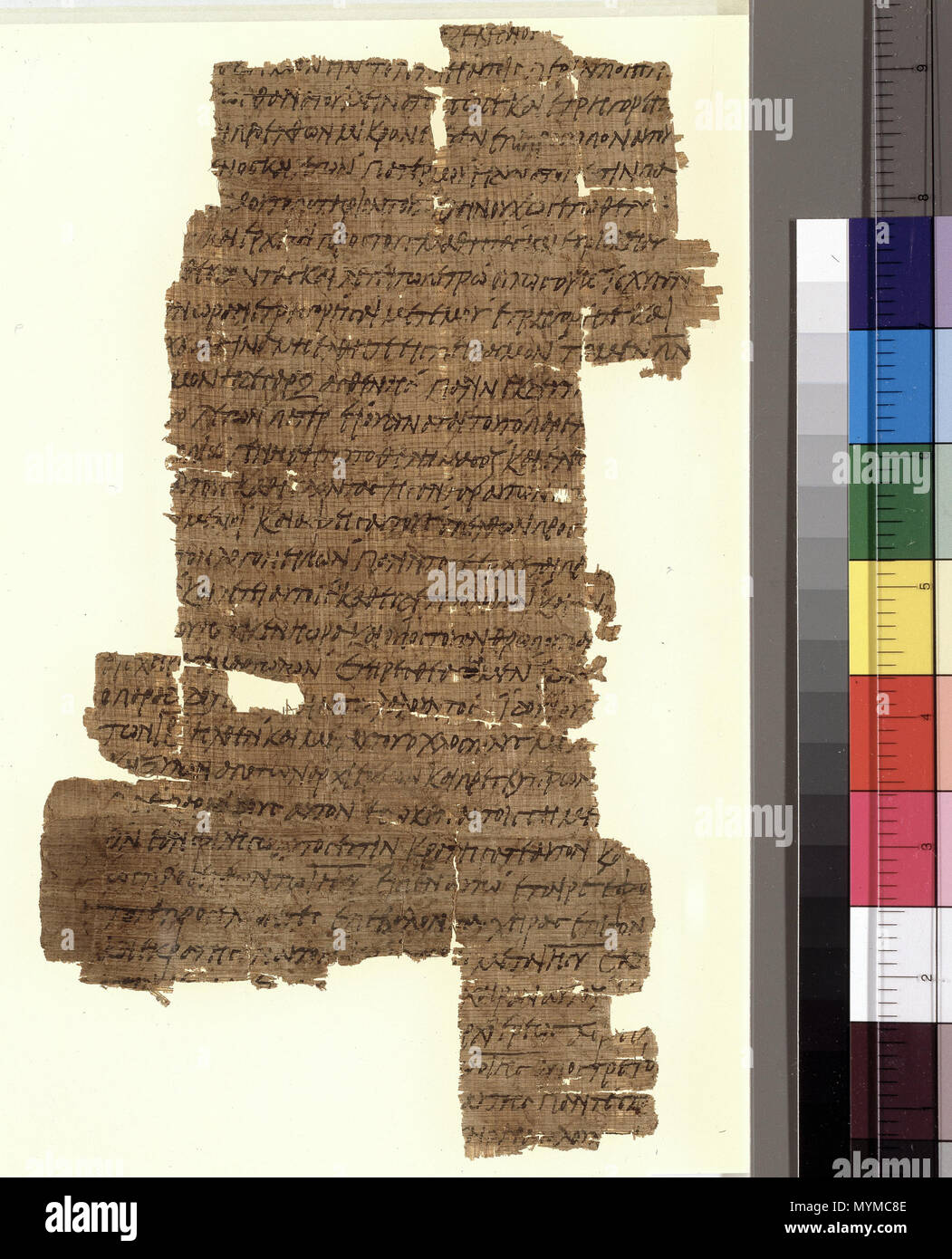 . The reverse side of Papyrus 37, a New Testament manuscript of the ...