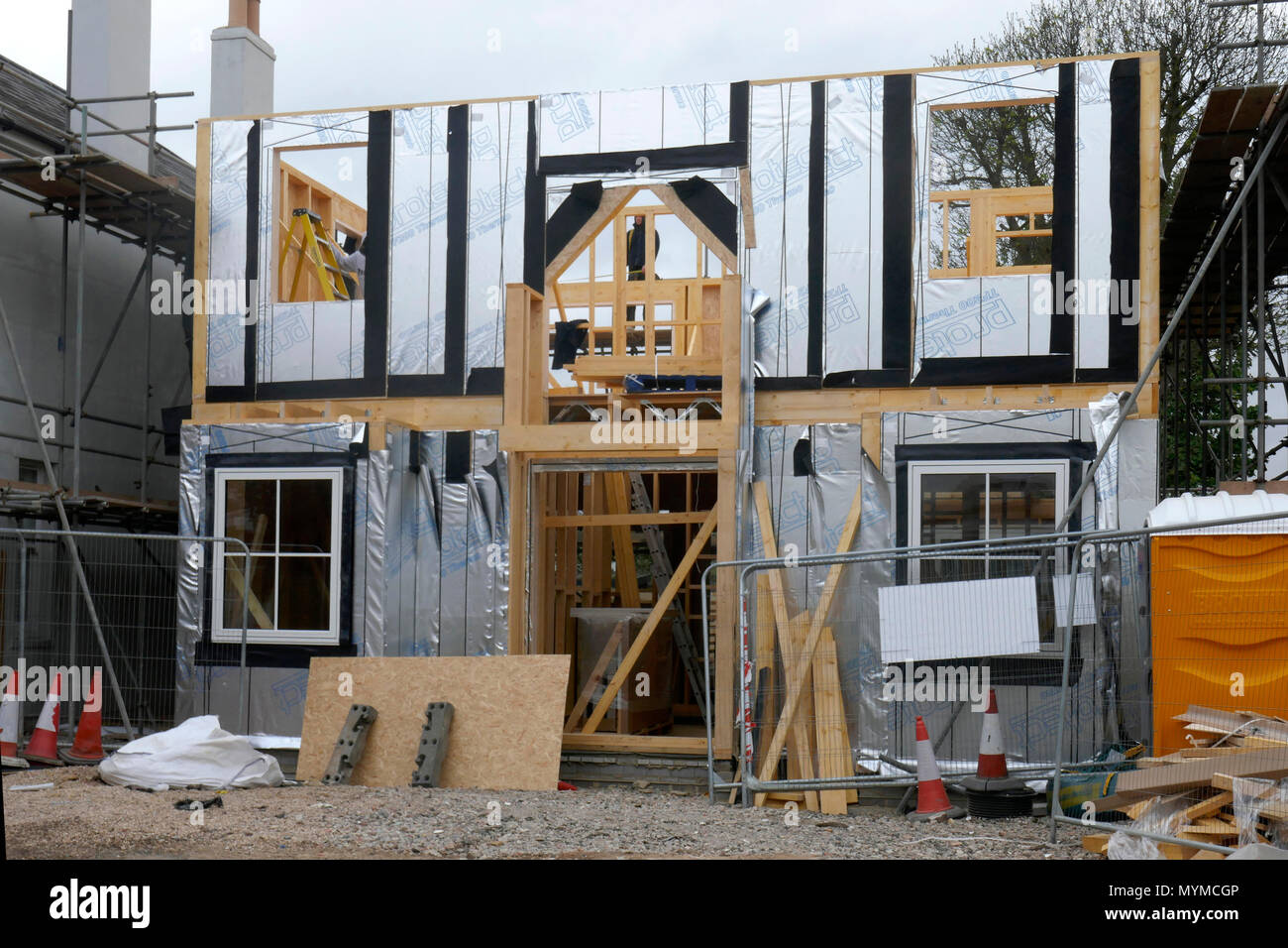 uk, england, surrey, house being built scan house Stock Photo - Alamy