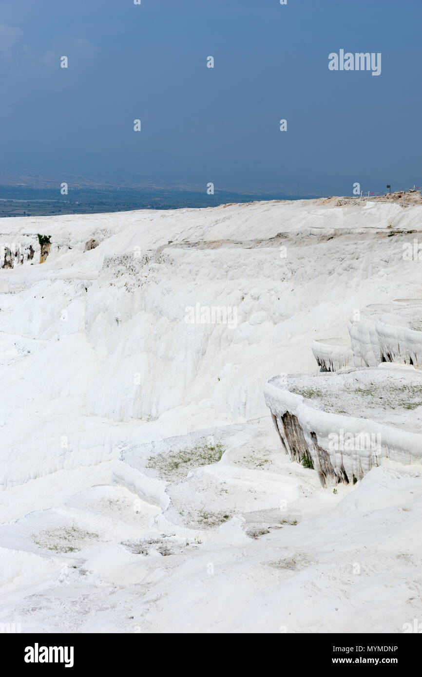 Detail of the limestone formation and travertine terraces at the hot ...