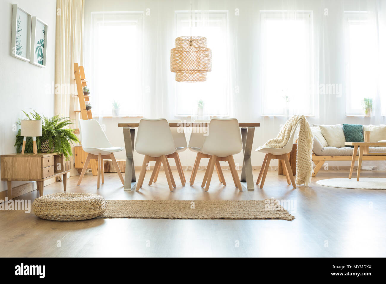 Chairs above interior empty hi-res stock photography and images - Alamy