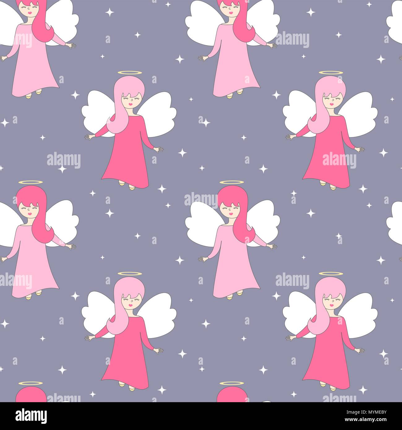 Seamless pattern angels Stock Vector Images - Alamy