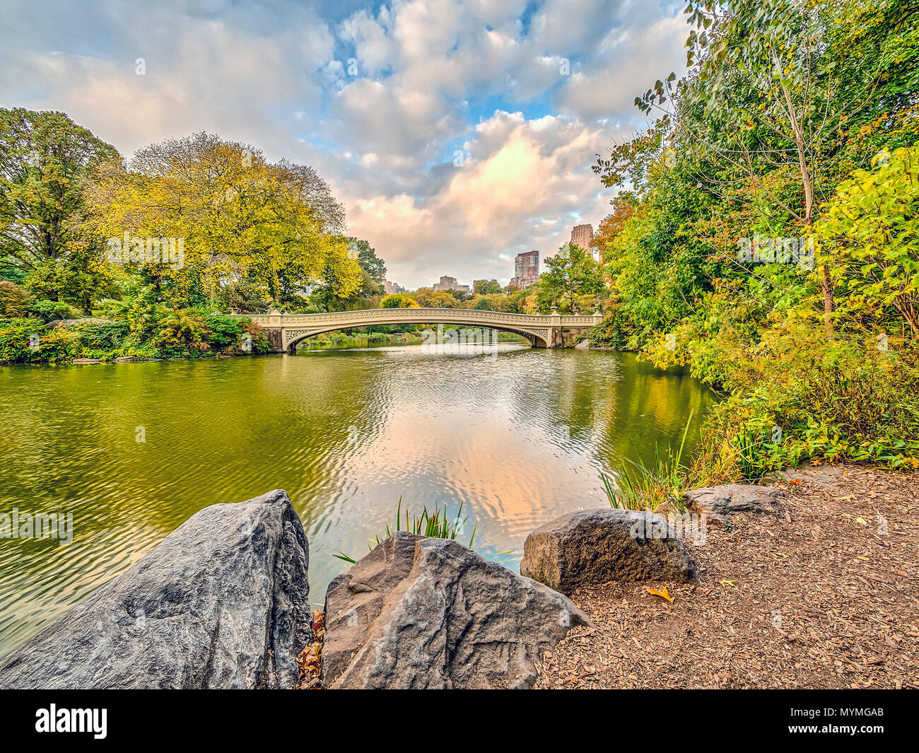 The Bow Bridge is a cast iron bridge located in Central Park, New York ...