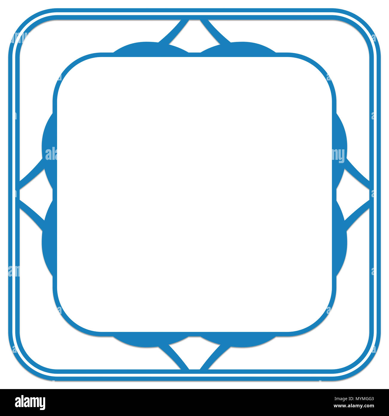 Vintage blue frame on a white background Stock Photo - Alamy