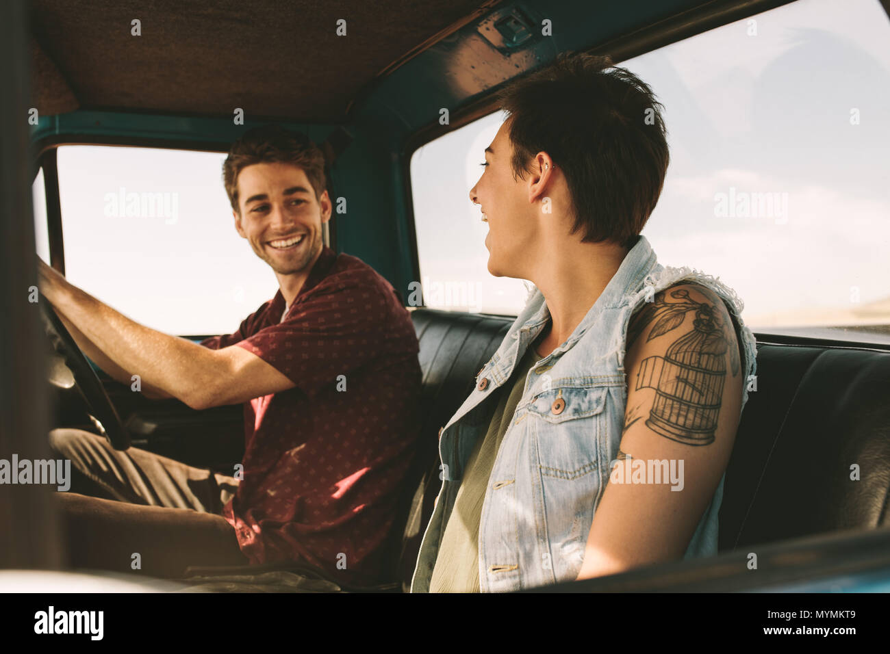 Two people talking car hi-res stock photography and images - Alamy