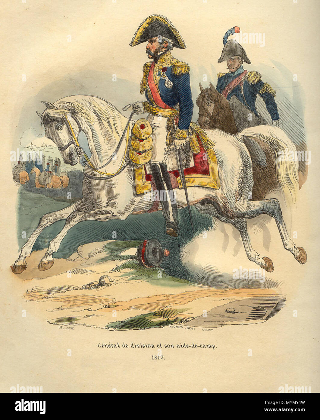 . French horse mounted division general of Napoleon's troops in 1812 ...