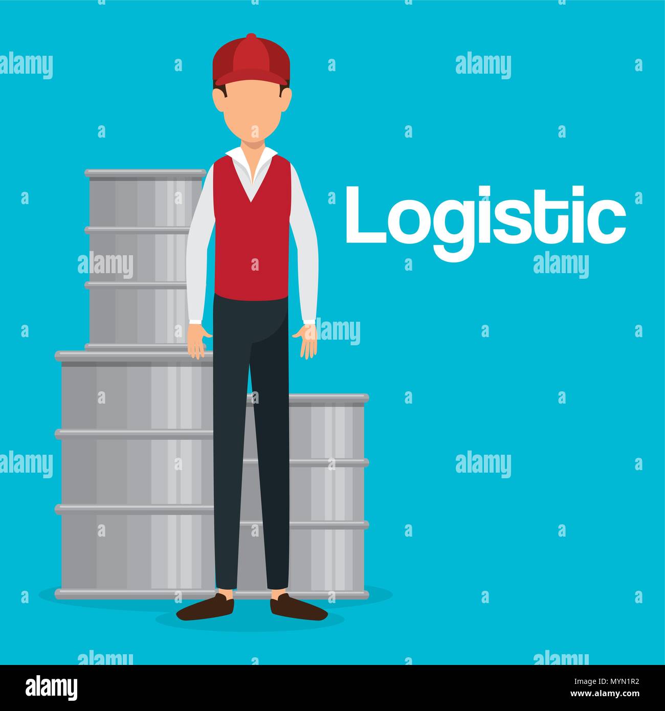 worker logistic service avatar vector illustration design Stock Vector ...