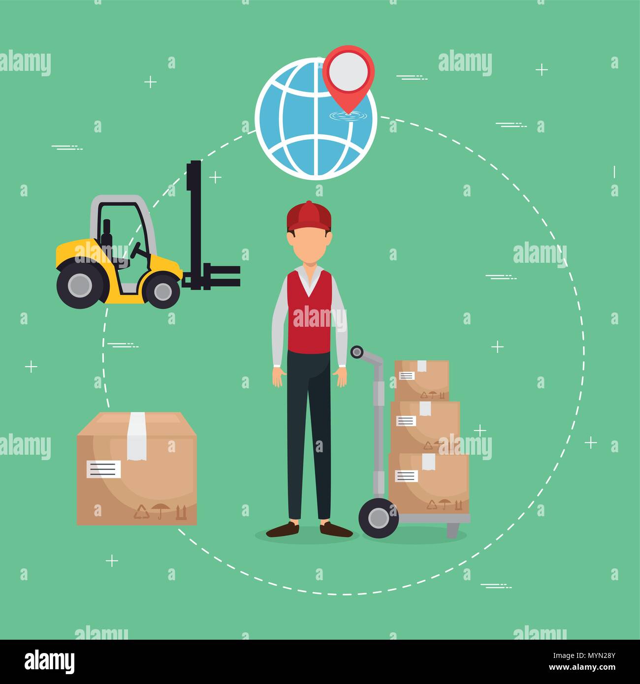 worker logistic service avatar vector illustration design Stock Vector ...