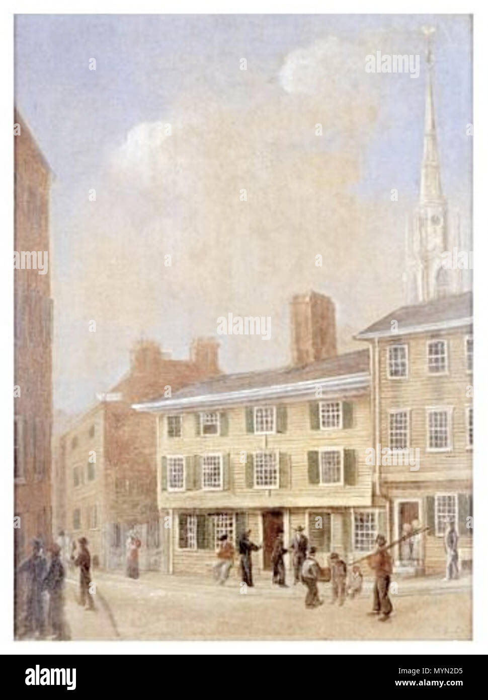 . Art work by Rupert Sadler, of North Square, Boston, ca.1845 . 1845 ... . Art work by Rupert Sadler, of North Square, Boston, ca.1845 . 1845 ...