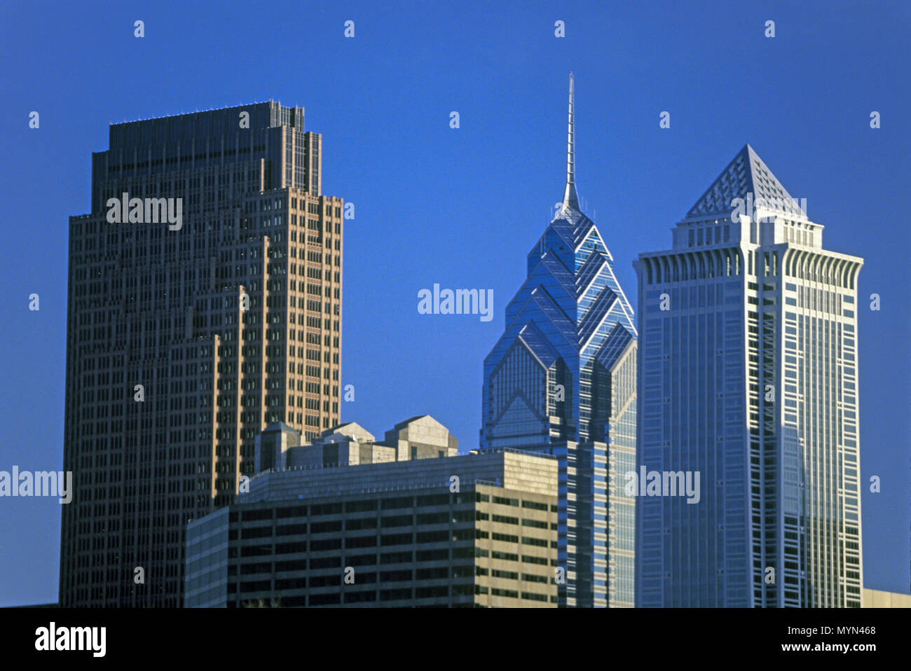 1992 HISTORICAL SKYSCRAPERS DOWNTOWN SKYLINE PHILADELPHIA PENNSYLVANIA ...
