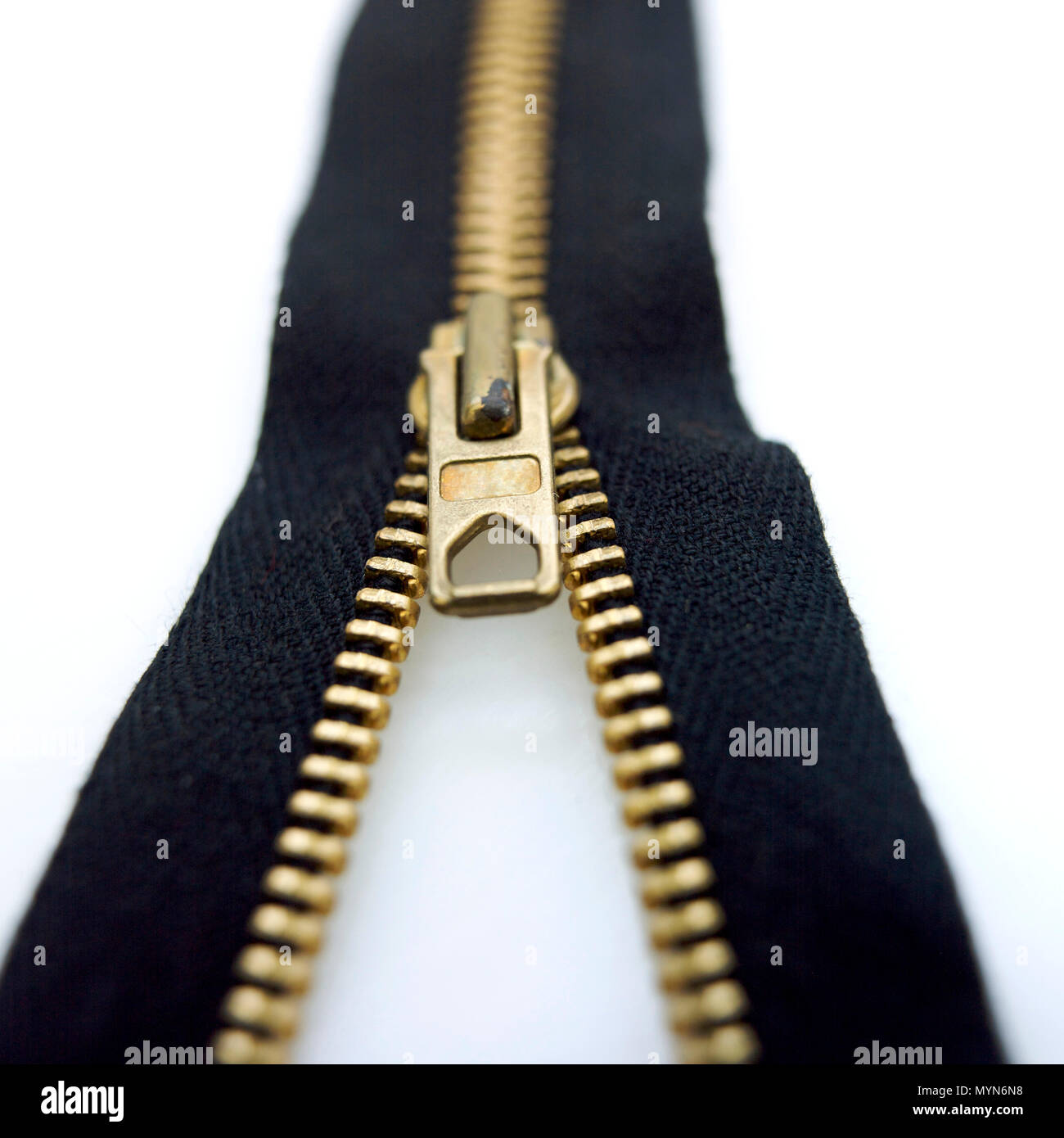 Black zipper on white background Stock Photo - Alamy