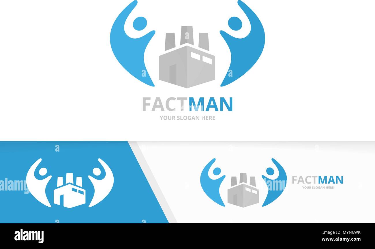 Vector factory and people logo combination. Industry and family symbol ...