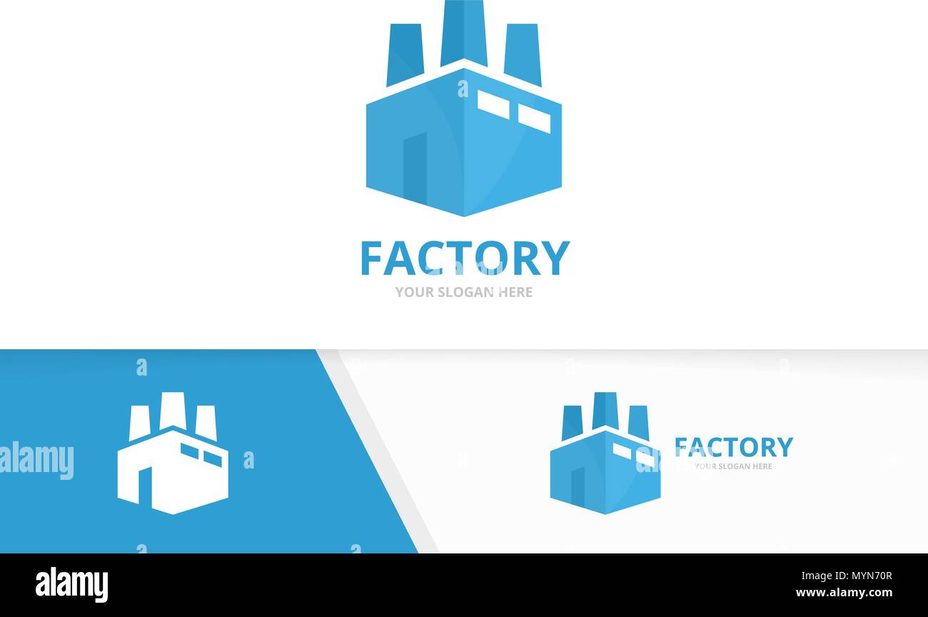 Vector factory logo combination. Industry symbol or icon. Unique ...