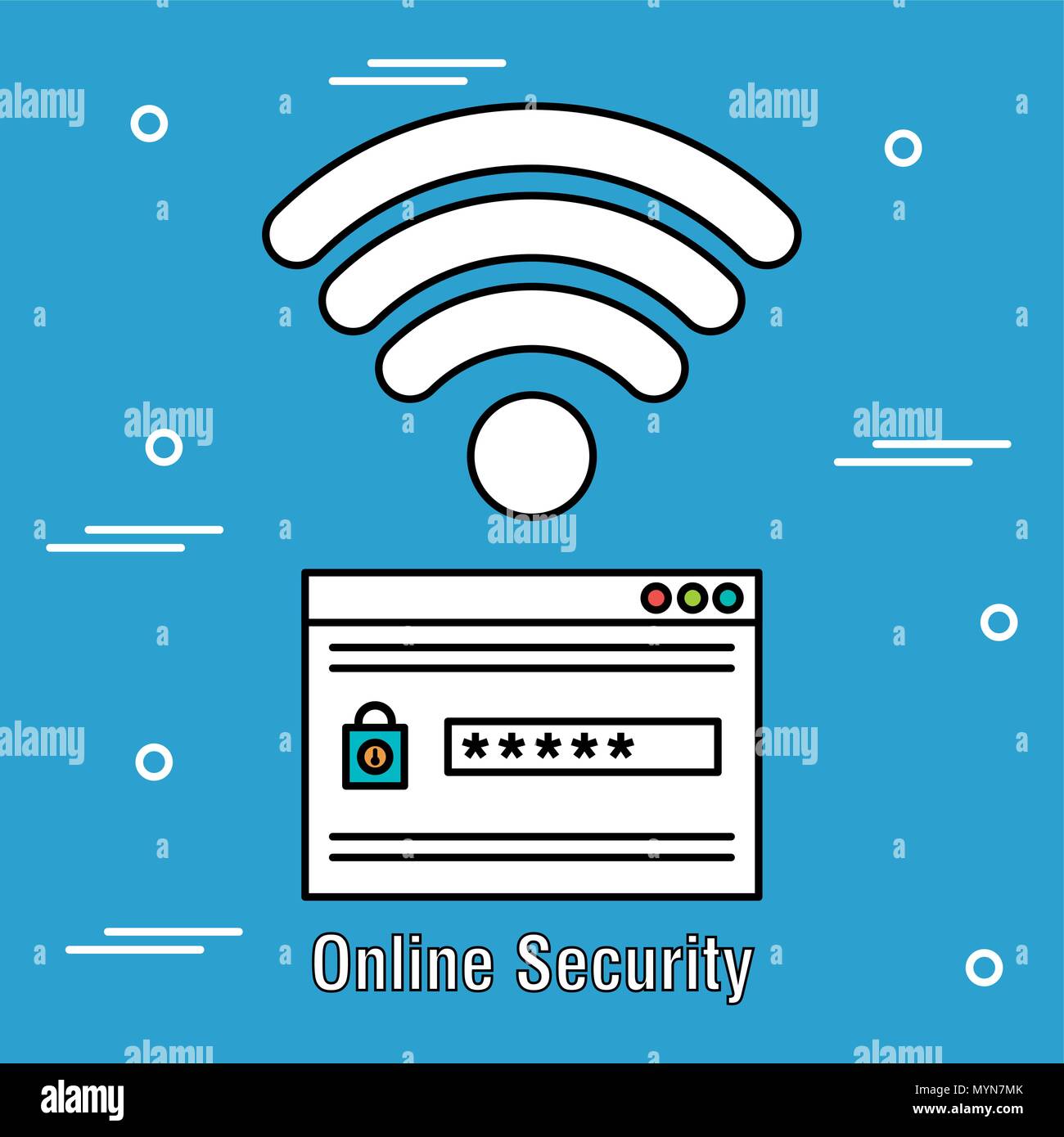 online security acount password and wifi connection vector illustration ...