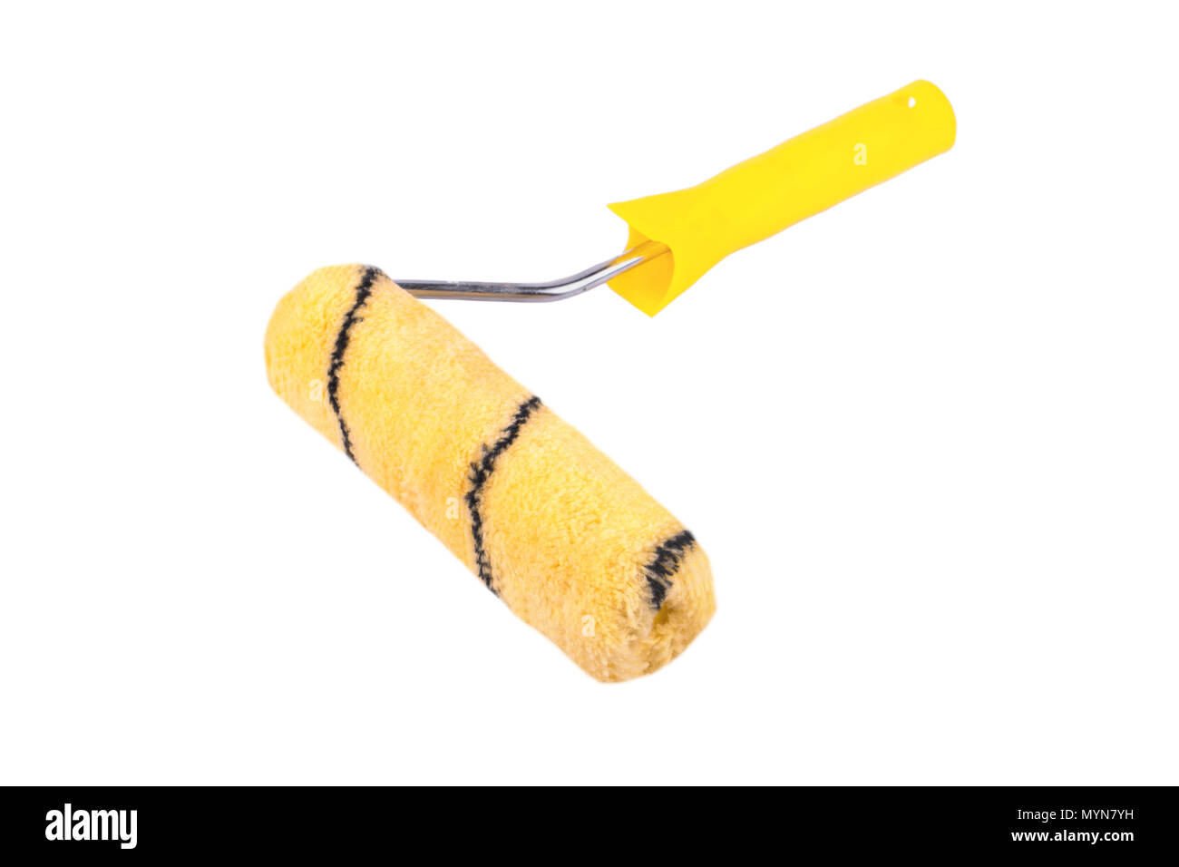 Building yellow roller for painting isolated on white background Stock ...