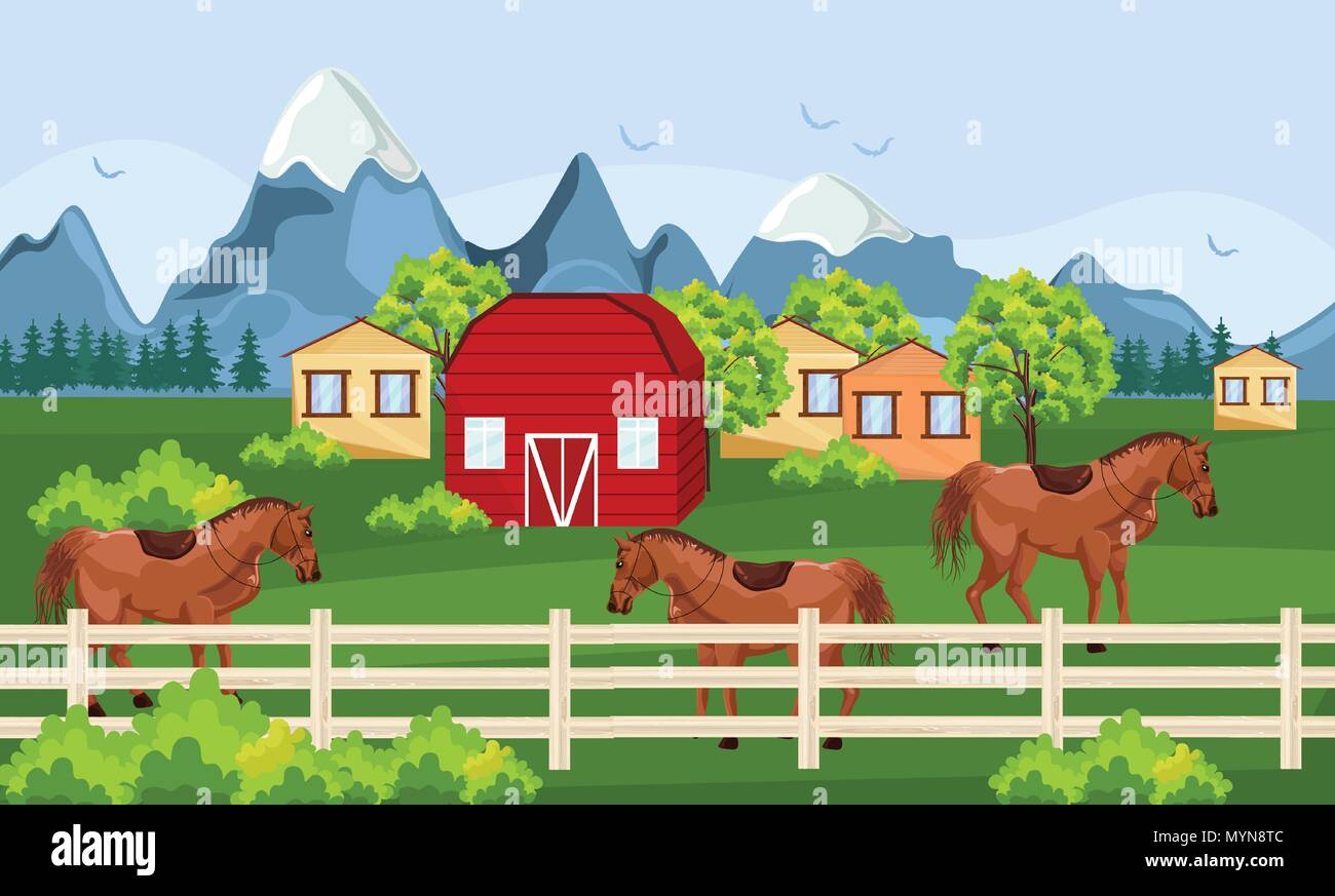 Horse Ranch Clipart