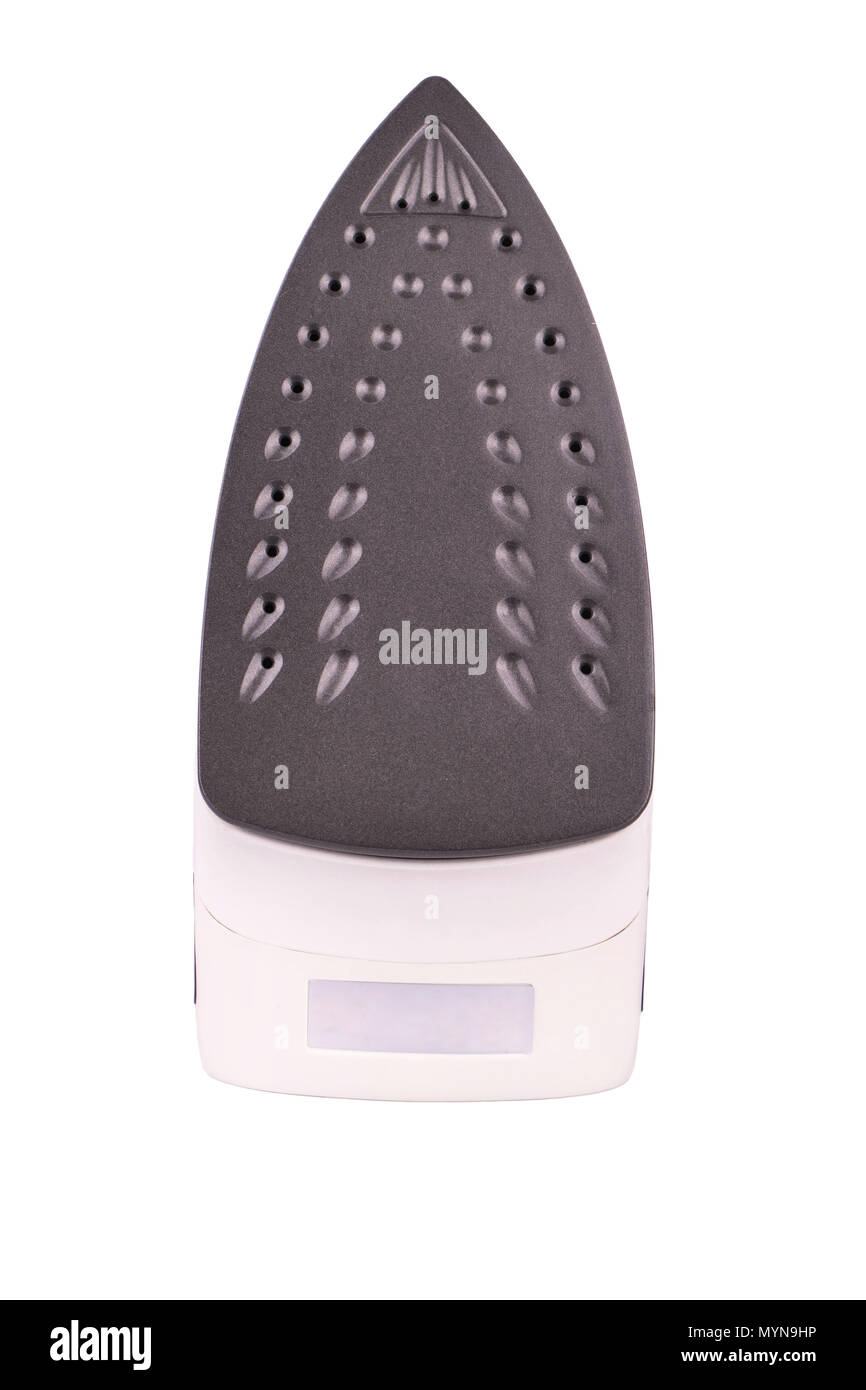 Ceramic soleplate Smoothing-iron with holes isolated on a white ...
