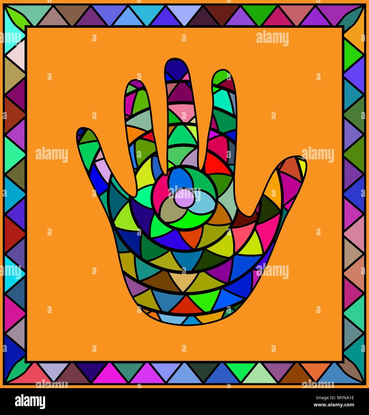 colored image hand Stock Vector Image & Art - Alamy