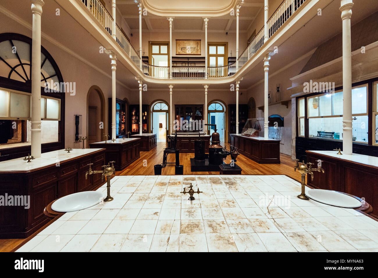 Lisbon, Portugal - May 08, 2018: Exhibition hall at the National Museum ...