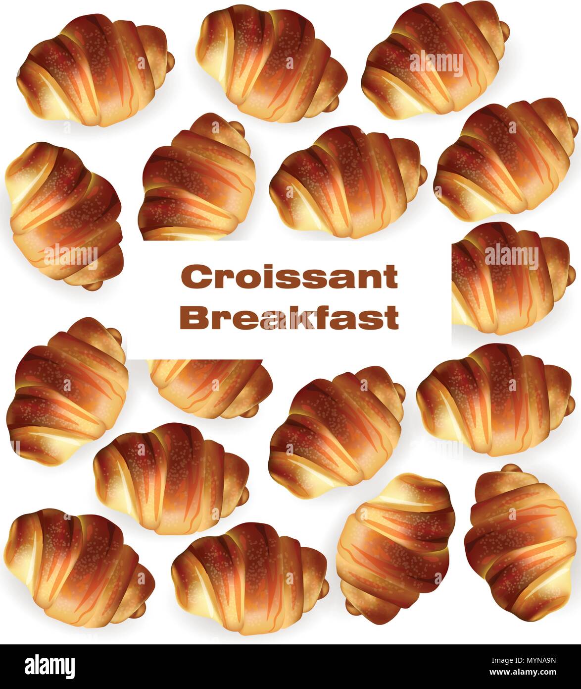 Croissant pattern Vector. Sweet fresh dessert breakfast menu Stock ...