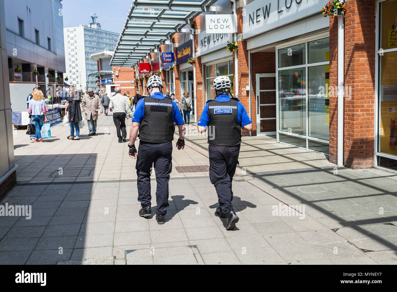 Two Police Community Support Officers in the town centre at Thornaby ...