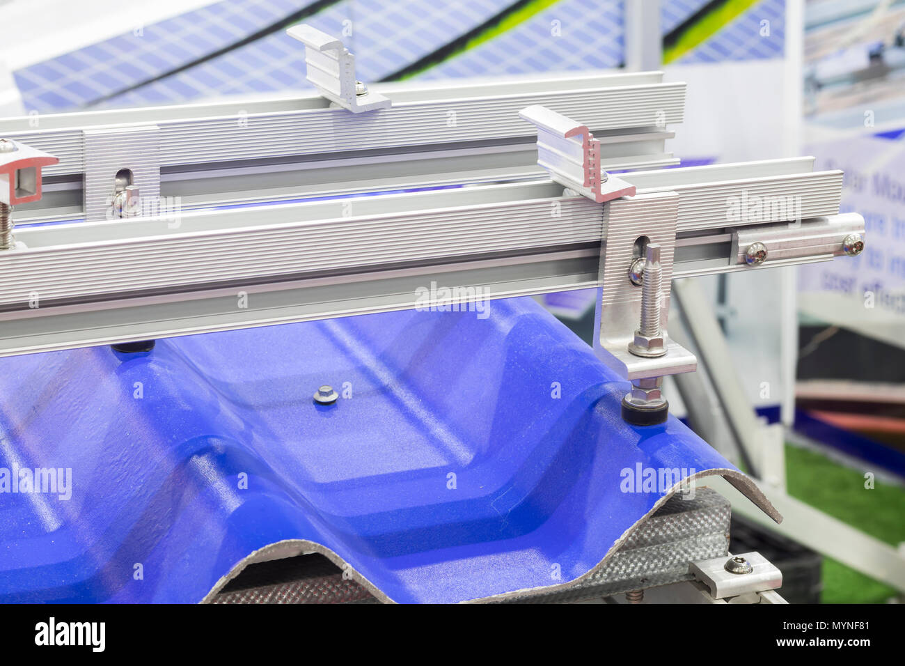 Mounting Clamp of Solar panel ; Installation Stock Photo - Alamy