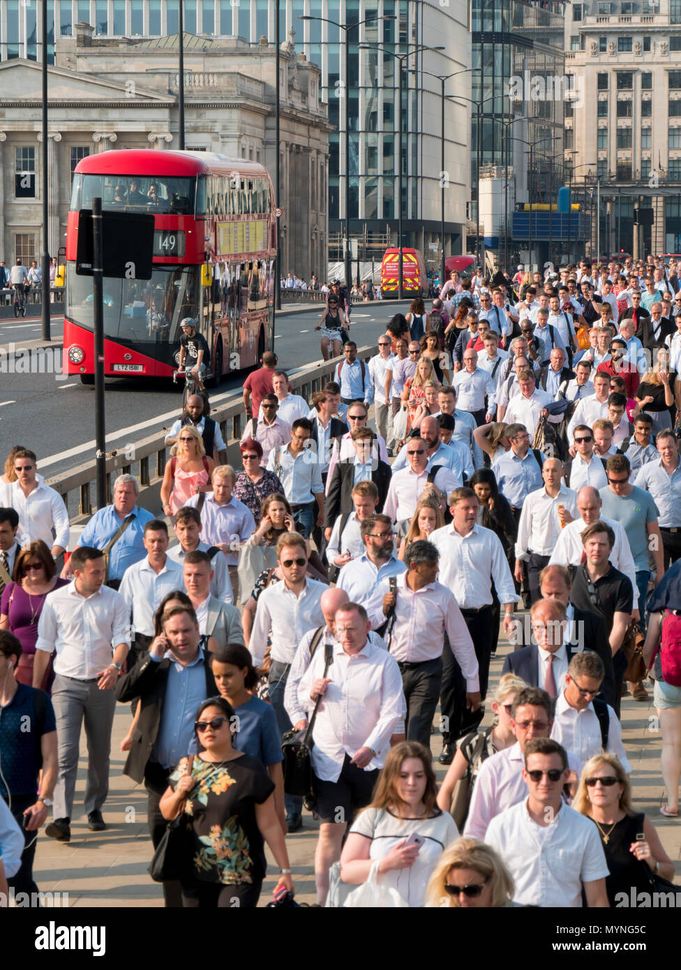 europe, UK, England, London, Commuters on london bridge Stock Photo - Alamy