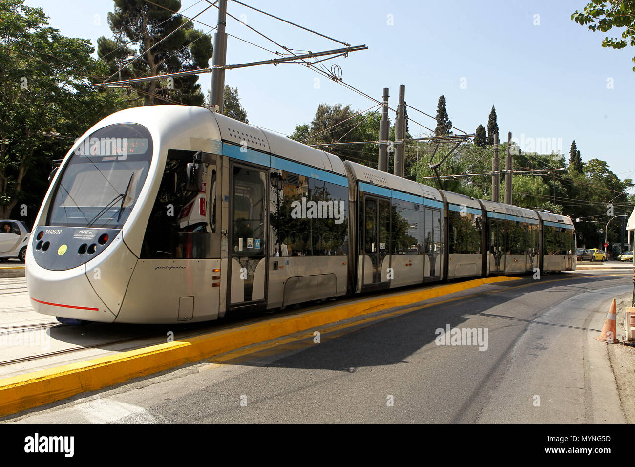 Tram athens hi-res stock photography and images - Alamy