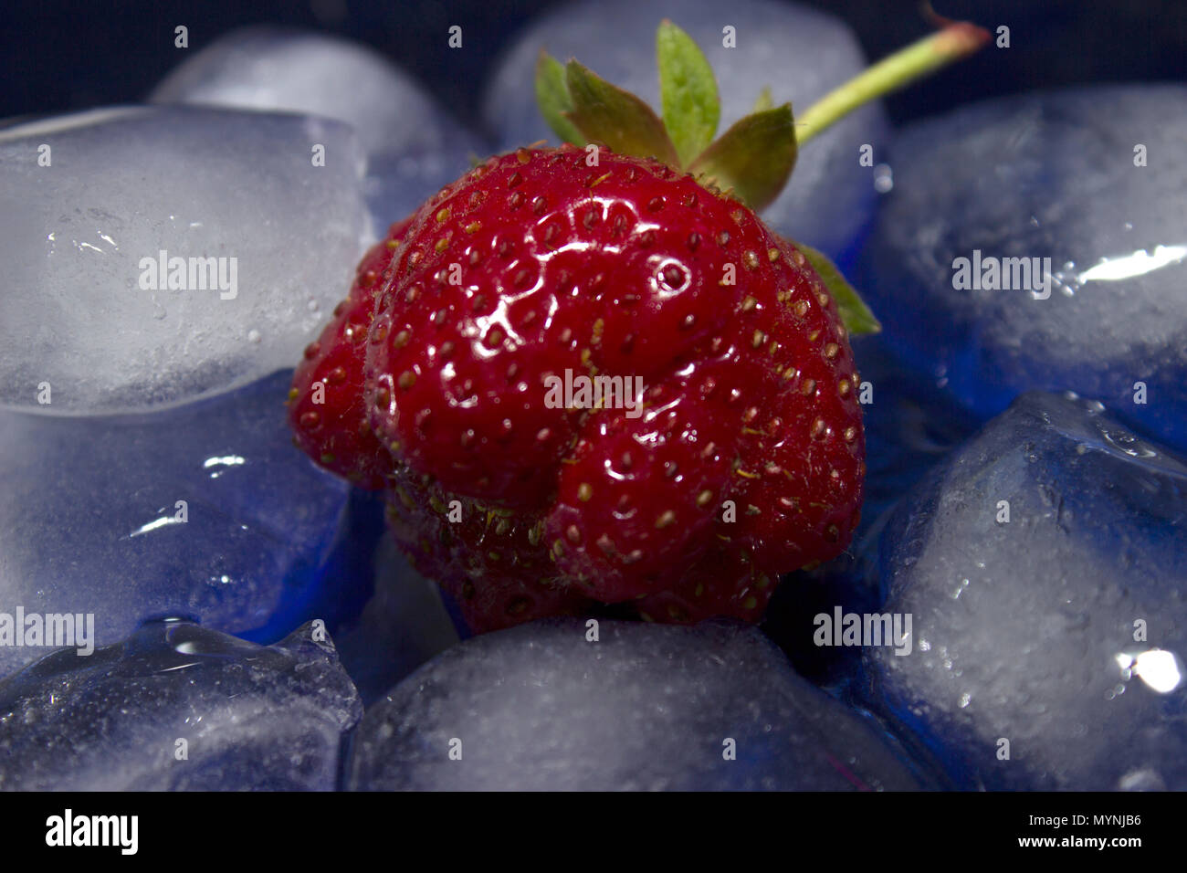 Strawberries with ice cubes hi-res stock photography and images - Alamy